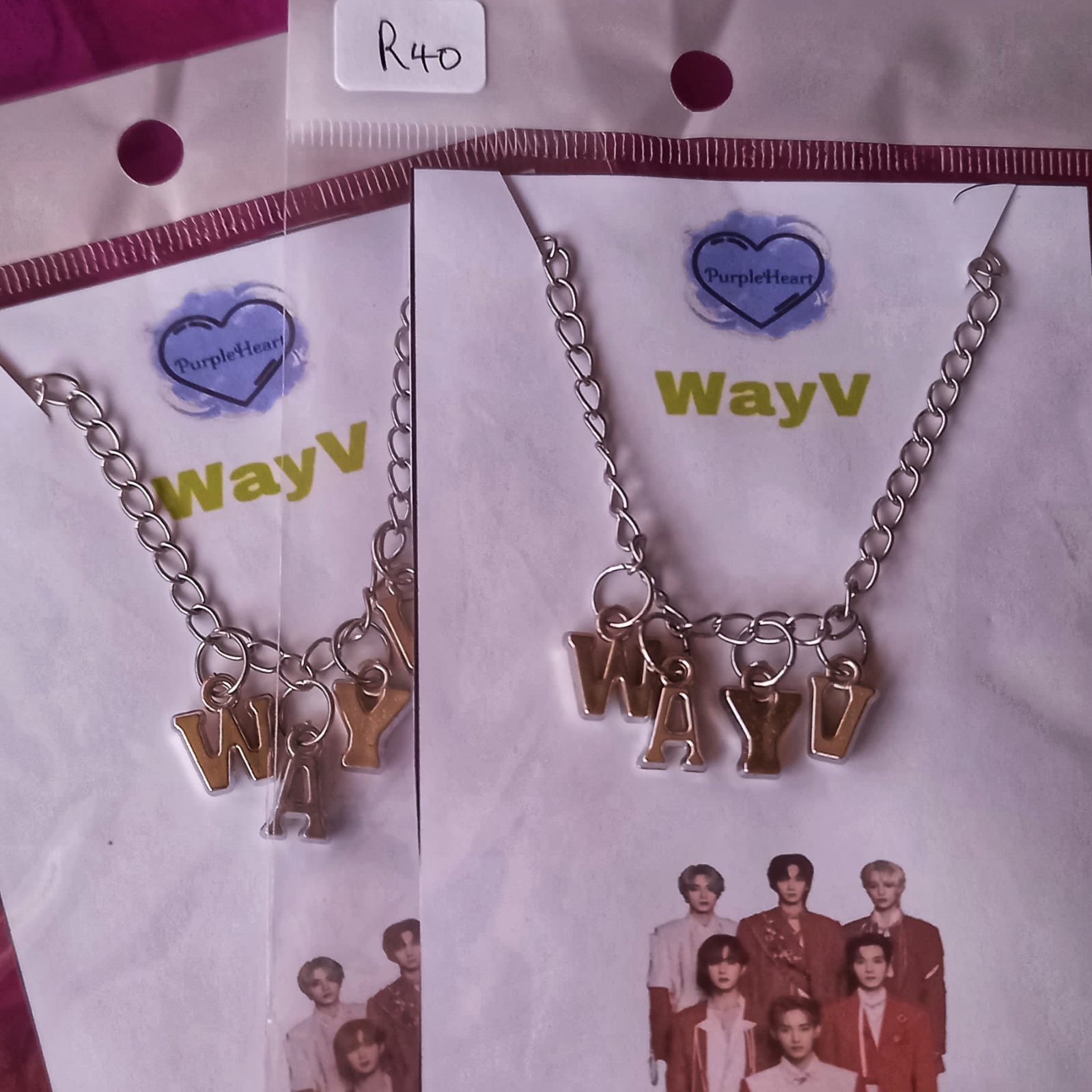 WayV Alphabet Necklace - Purple Heart